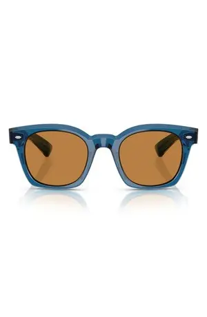 Oliver Spencer Mermeaux Rectangular Sunglasses - Tetsukon Blue/cognac