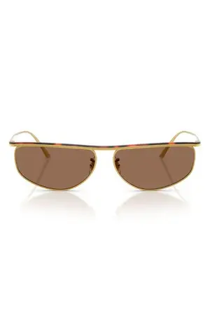 Oliver Spencer X Khaite Oval Sunglasses - Gold/dark Mahogany/brown