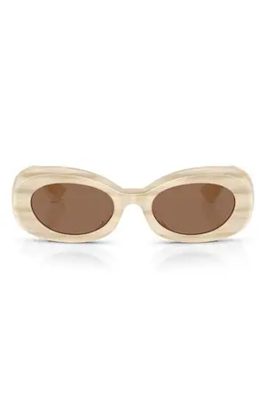 Oliver Spencer X Khaite Oval Sunglasses - Beige Silk/brown