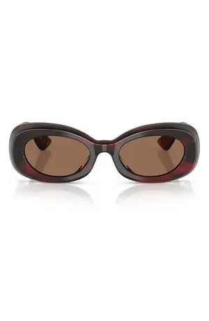 Oliver Spencer X Khaite Oval Sunglasses - Bordeaux Bark/brown