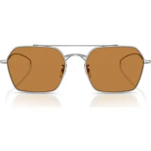 Oliver Spencer Tk-14 53mm Geometric Sunglasses - Silver/cognac