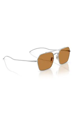 Oliver Spencer Tk-14 53mm Geometric Sunglasses - Silver/cognac