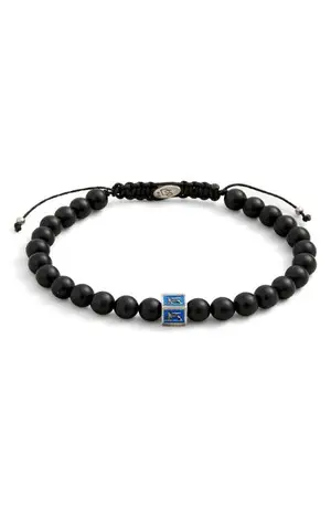 DEGS & SAL Venetian Lion Beaded Slider Bracelet - Royal Blue/black