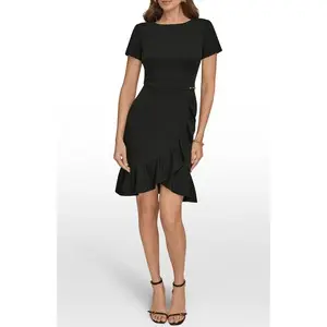 Donna Karan New York Ruffle Detail Dress - Black