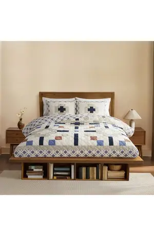 Pendleton Meadow Summit Quilt & Shams Set - Tan/ivory/blue