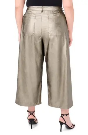 Vince Camuto Metallic Faux Leather Cropped Pants