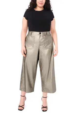 Vince Camuto Metallic Faux Leather Cropped Pants