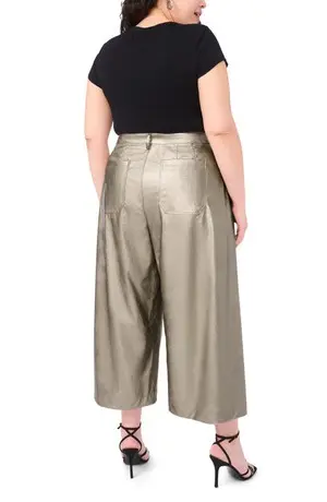 Vince Camuto Metallic Faux Leather Cropped Pants