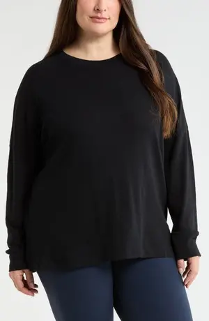 Zella Ease Up Rib Oversize T-shirt - Black