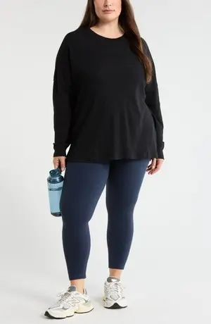 Zella Ease Up Rib Oversize T-shirt - Black