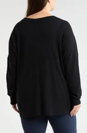 Zella Ease Up Rib Oversize T-shirt - Black