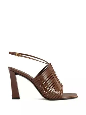 GIUSEPPE ZANOTTI Jane Braided Square-toe Heeled Sandals - Brown