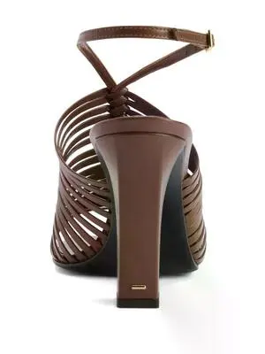 GIUSEPPE ZANOTTI Jane Braided Square-toe Heeled Sandals - Brown