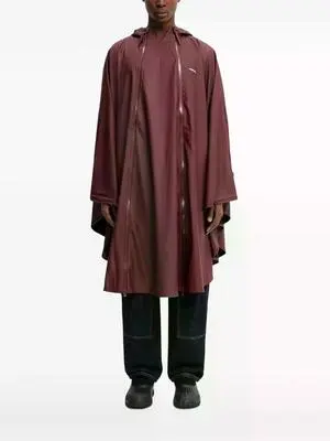 Rains Hooded Zip-up Coat - Red