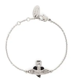 VIVIENNE WESTWOOD Diamante Heart Chain Bracelet - Silver