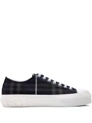 Burberry Check Lace-up Platform Sole Sneakers - Black