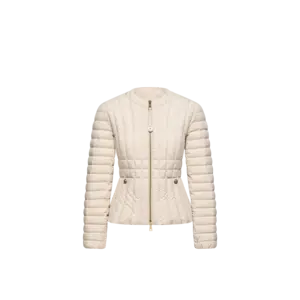 Moncler Menthe Vertical-quilted Short Down Jacket