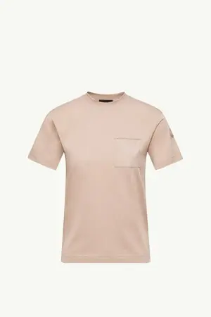 Moncler Cotton Jersey T-shirt With Pleated Pocket - Beige