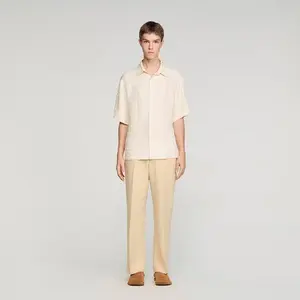 Sandro Square Cross Loose-fit Shirt - White