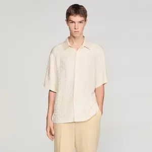 Sandro Square Cross Loose-fit Shirt - White