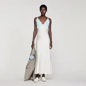 Sandro Lingerie-style Maxi Dress - Ecru