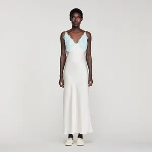 Sandro Lingerie-style Maxi Dress - Ecru
