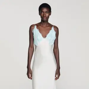 Sandro Lingerie-style Maxi Dress - Ecru
