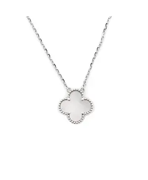 VAN CLEEF & ARPELS Vintage Alhambra Pendant Necklace - White