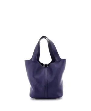Hermès Mm Picotin Lock Bag Clemence - Blue