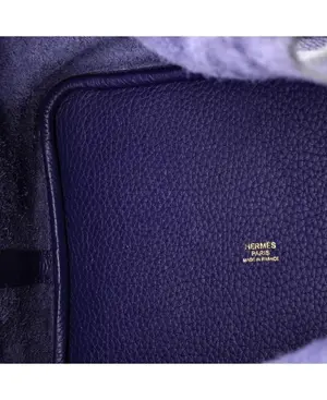 Hermès Mm Picotin Lock Bag Clemence - Blue