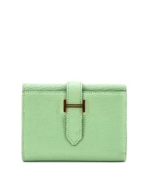 HERMES Compact Trifold Bearn Wallet Chevre Mysore - Green
