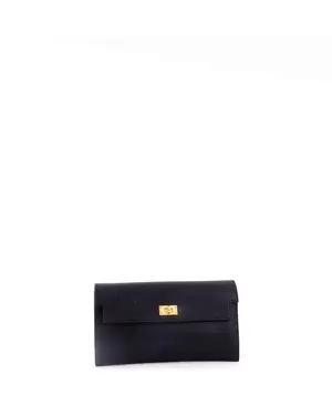 HERMES Long Kelly Pocket Wallet Chevre Chamkila