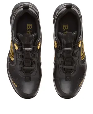 Balmain Glazed Leather Trainer