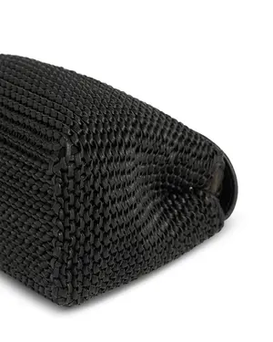 TOTEME T-lock Woven Leather Convertible Clutch - Black