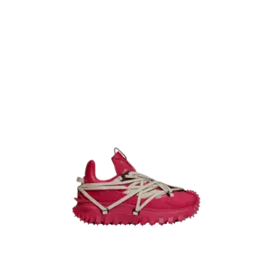 MONCLER + RICK OWENS Trailgrip Megalace Leather Trainers - Red