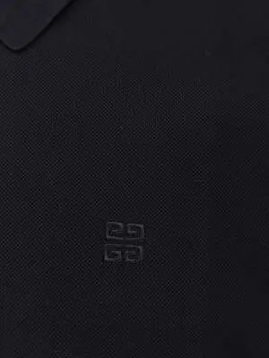 Givenchy Piqué Cotton Polo Shirt With 4g Embroidery - Black