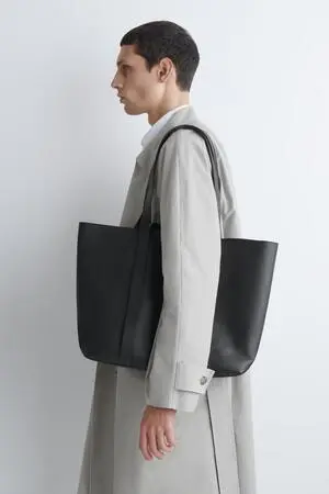 Cos Tableau Leather Tote Bag