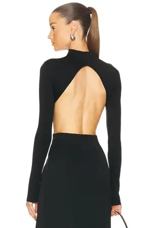 MUGLER Cropped Long Sleeve Top