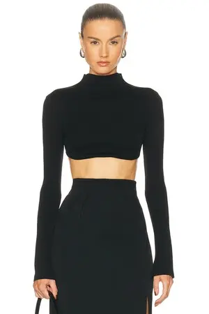 MUGLER Cropped Long Sleeve Top