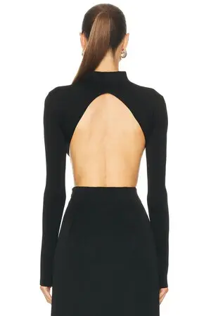 MUGLER Cropped Long Sleeve Top