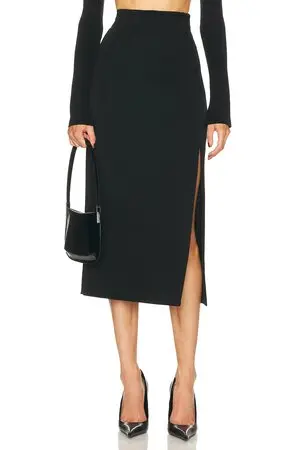MUGLER Midi Tailored Skirt - Black