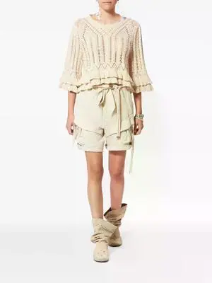 MARANT ETOILE Norma Ruffled Pullover - Neutrals