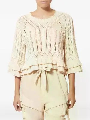 MARANT ETOILE Norma Ruffled Pullover - Neutrals