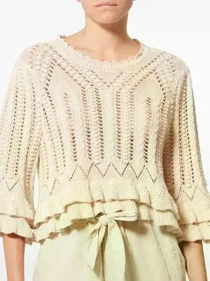 MARANT ETOILE Norma Ruffled Pullover - Neutrals