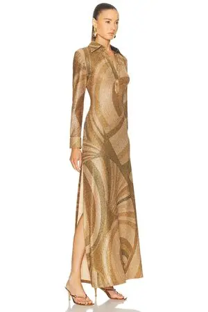 Emilio Pucci Long Sleeve Maxi Dress