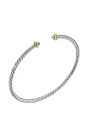 David Yurman 14kt Yellow Gold Flex Bracelet - Silver