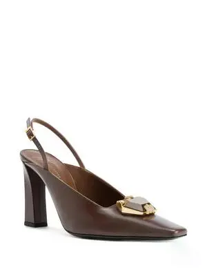 GIUSEPPE ZANOTTI Brendha Stone Square Toe Pumps