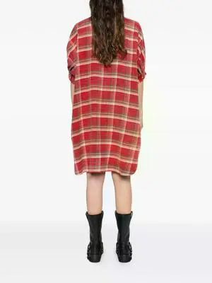 R13 Plaid Mini Shirt Dress