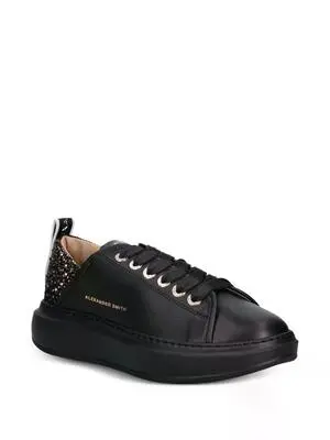 ALEXANDER SMITH Wembley Embellished Lace-up Sneakers - Black