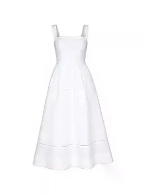 White Square Neck Dresses